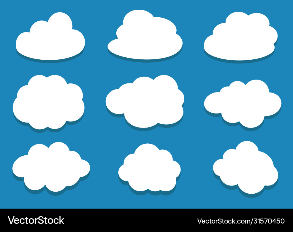 Cloud collection Royalty Free Vector Image - VectorStock