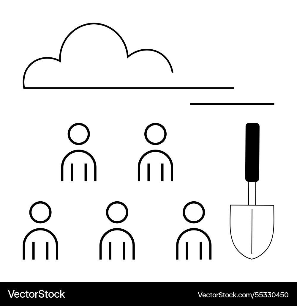 Cloud computing and team collaboration concept Vector Image