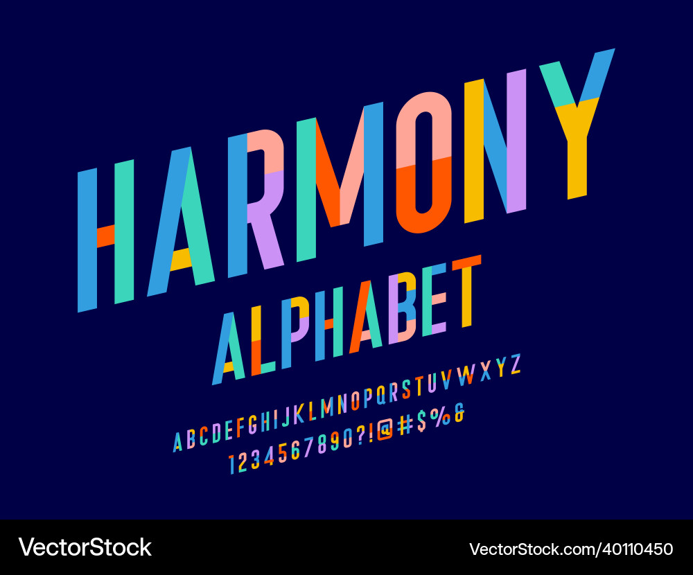 Colorful font Royalty Free Vector Image - VectorStock