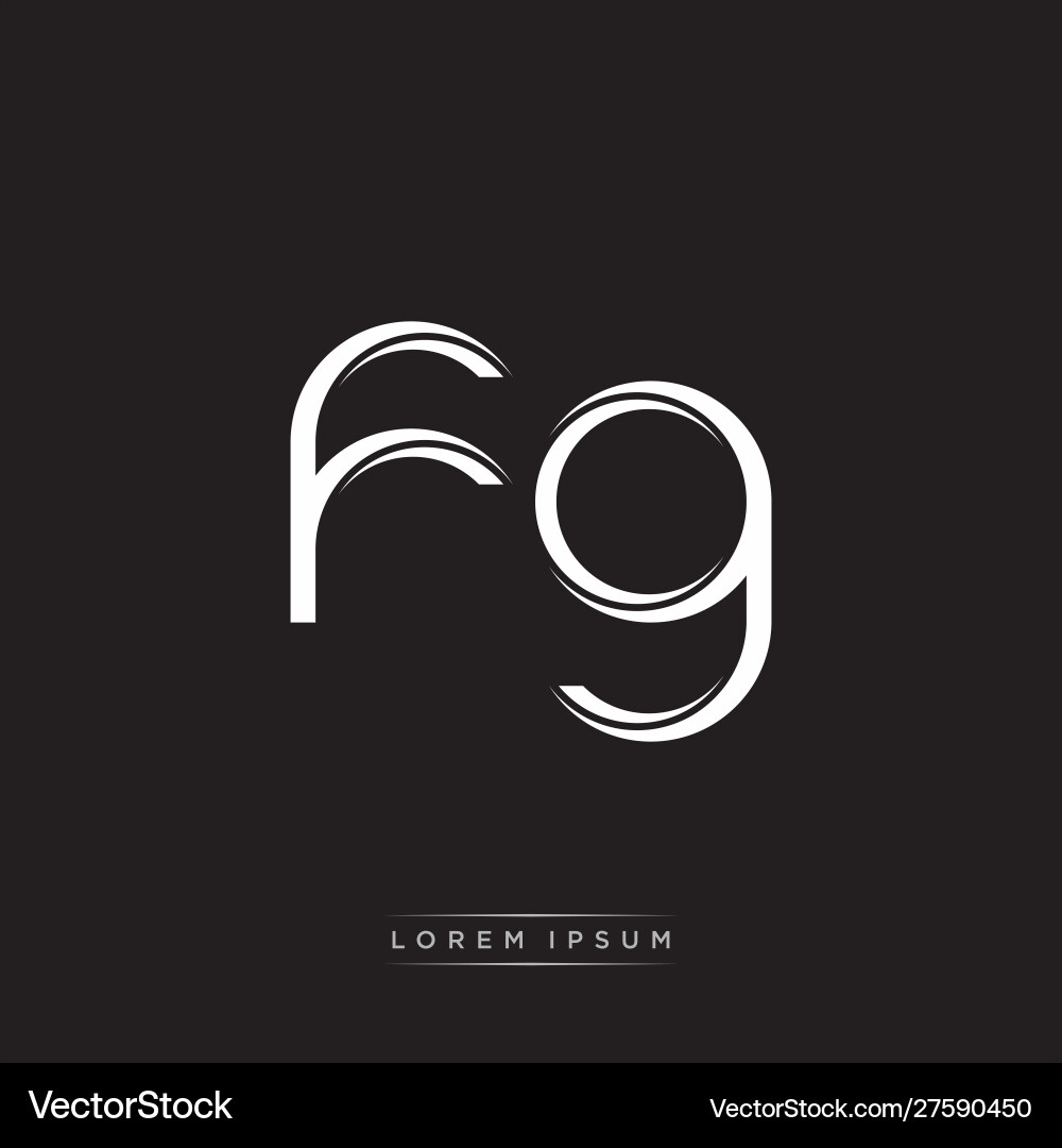 Fg initial letter split lowercase logo modern Vector Image