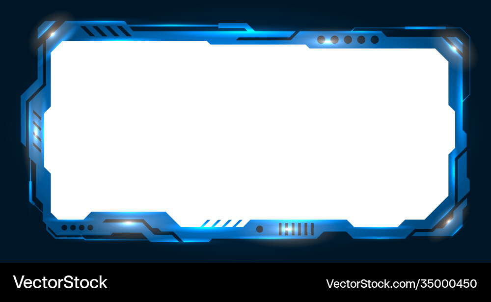 Futuristic empty frame modern border Royalty Free Vector