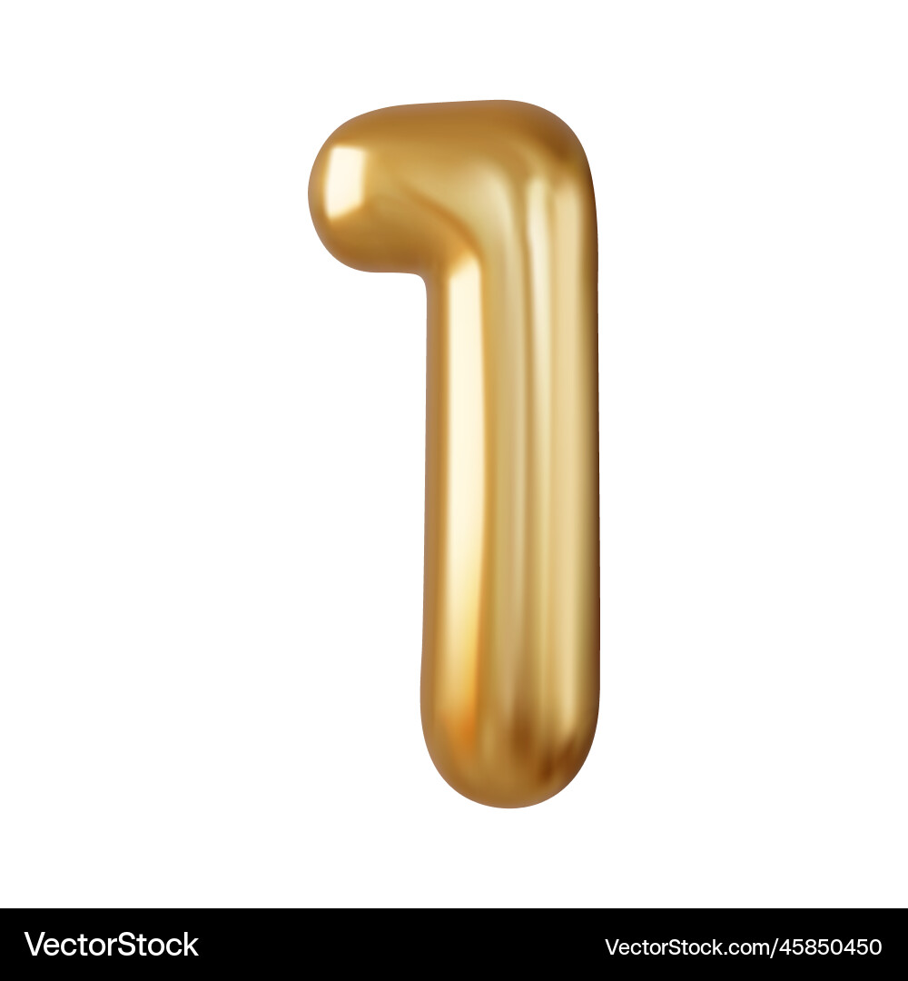 Gold 3D Number One Royalty Free Vector Image - VectorStock