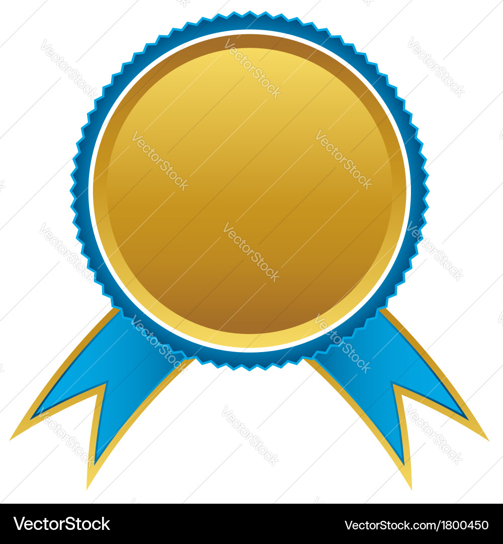 Gold and Blue Ribbon Awards Royalty Free Vector Image