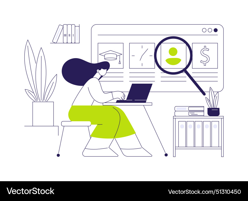 Hr management software abstract concept Royalty Free Vector