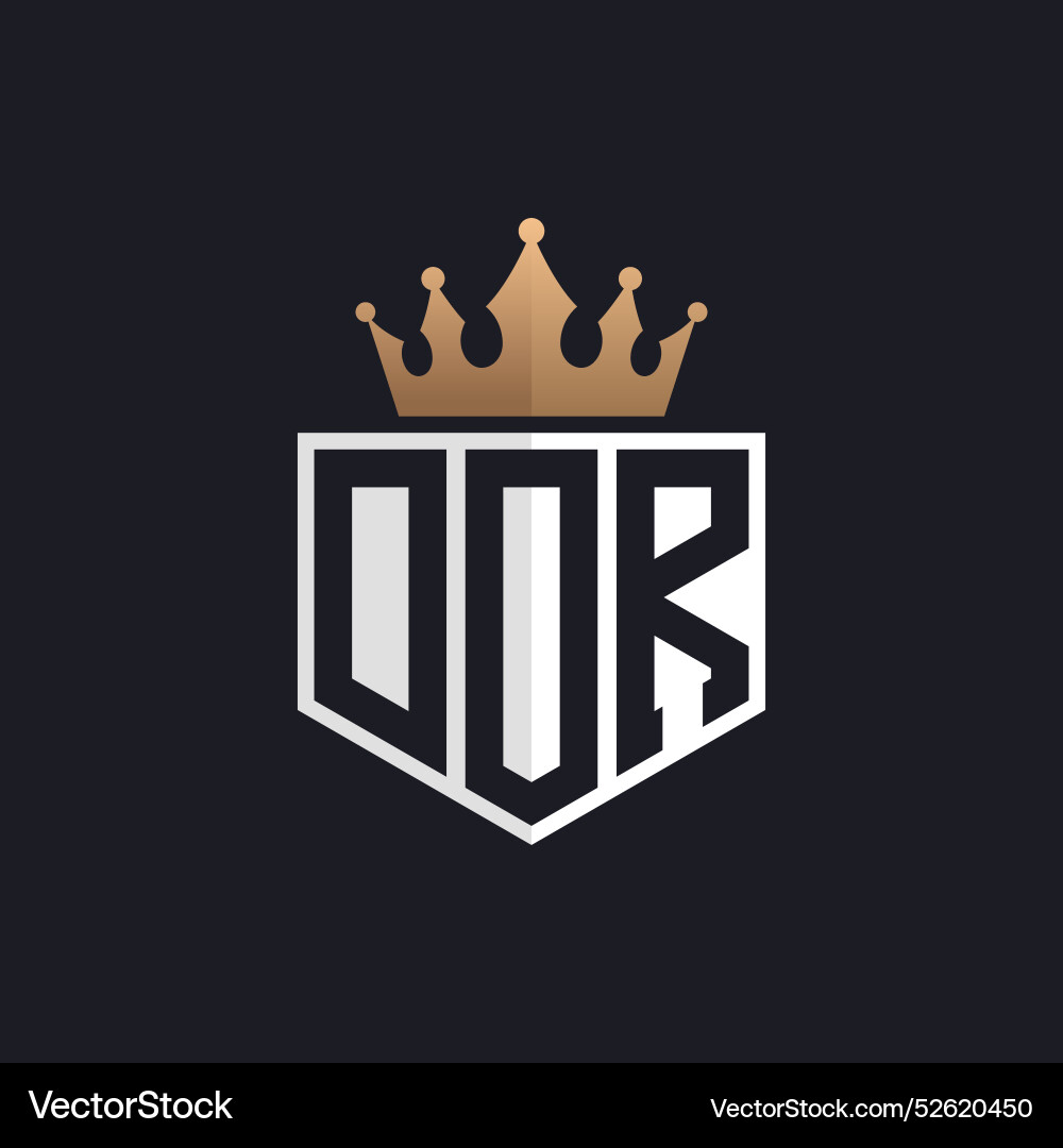 Luxury dor logo with crown elegant initials Vector Image