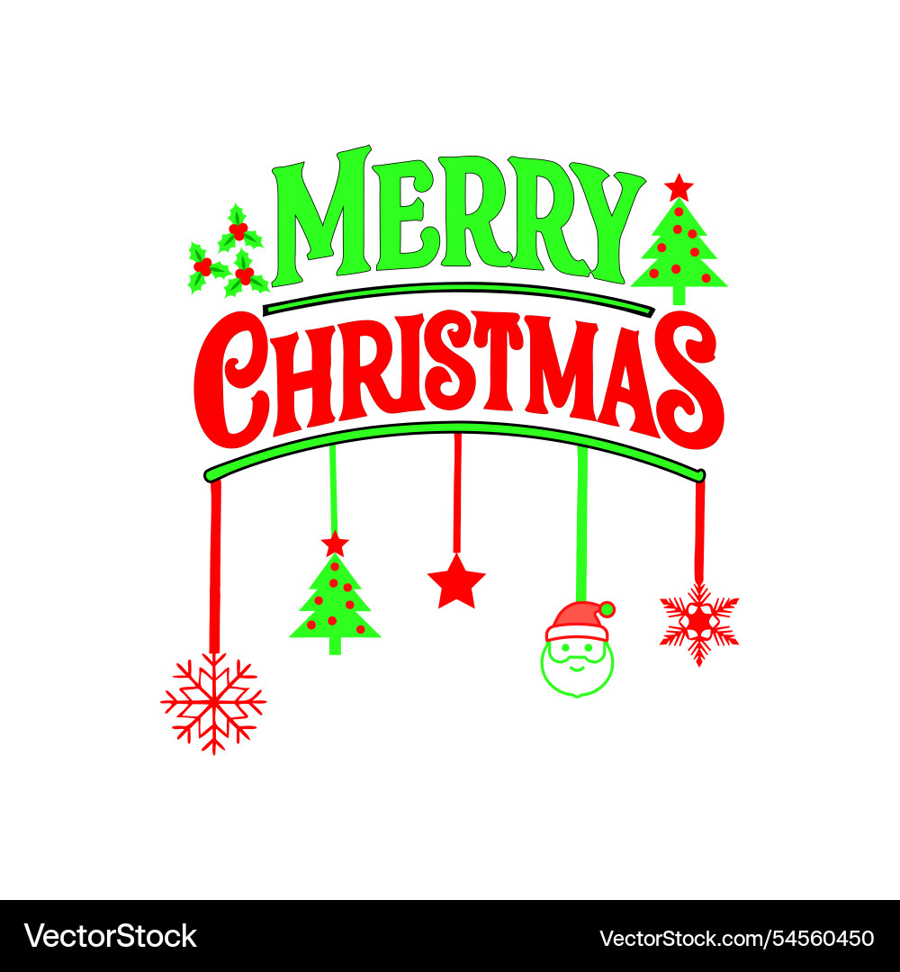 Merry christmas typography Royalty Free Vector Image
