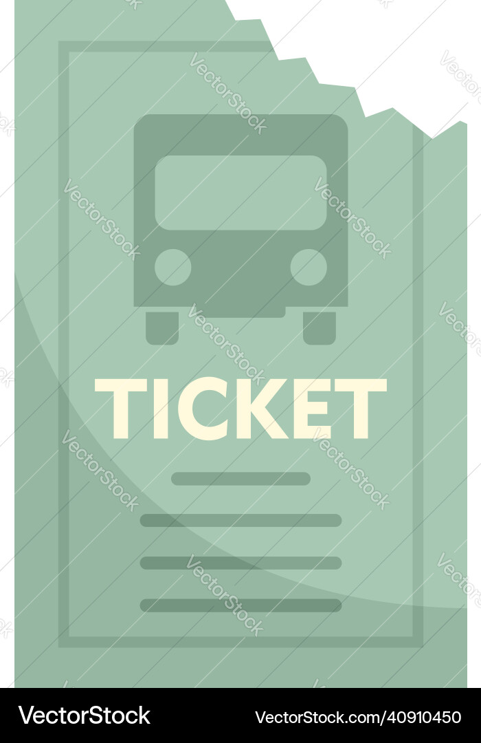 Public bus ticket icon flat isolated Royalty Free Vector