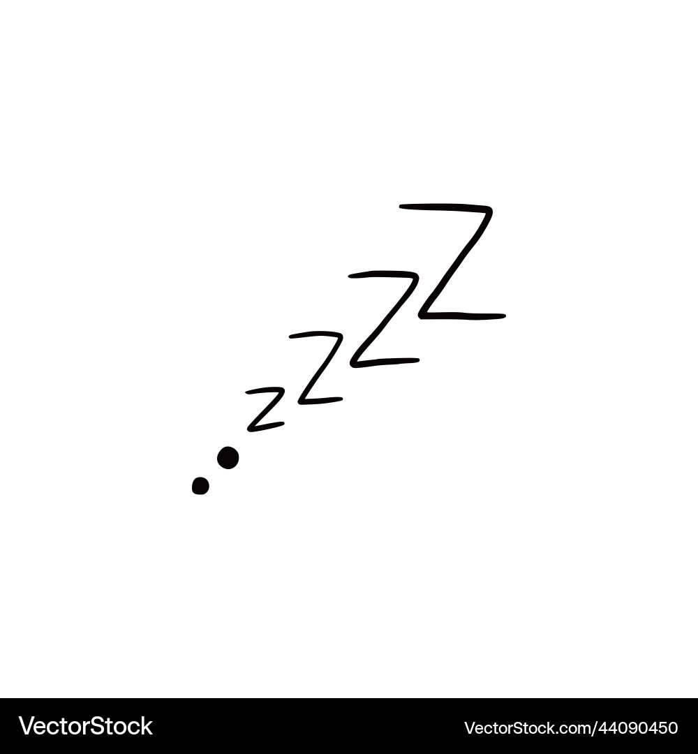 Sleep zzzz doodle symbol set Royalty Free Vector Image