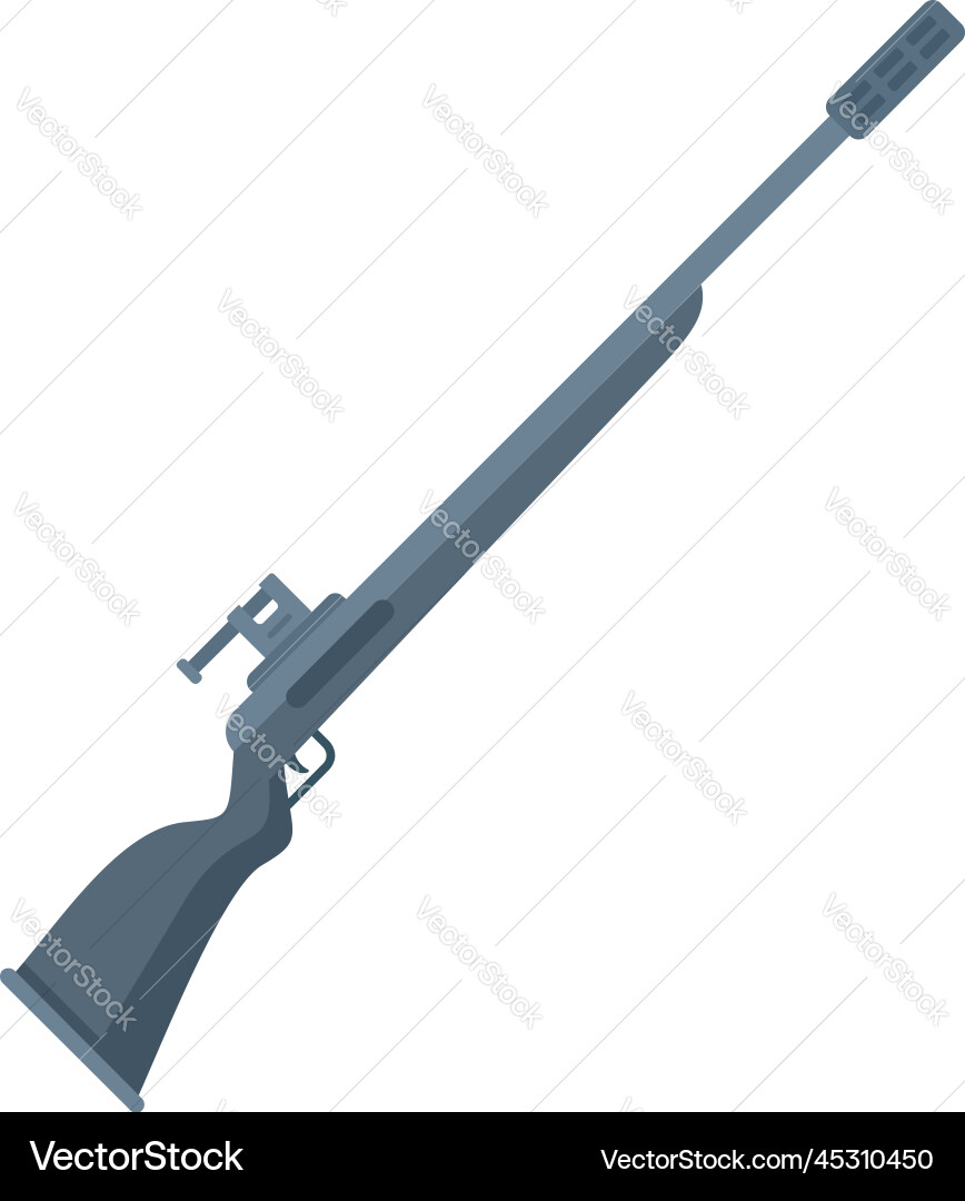 Sniper icon flat rifle gun Royalty Free Vector Image