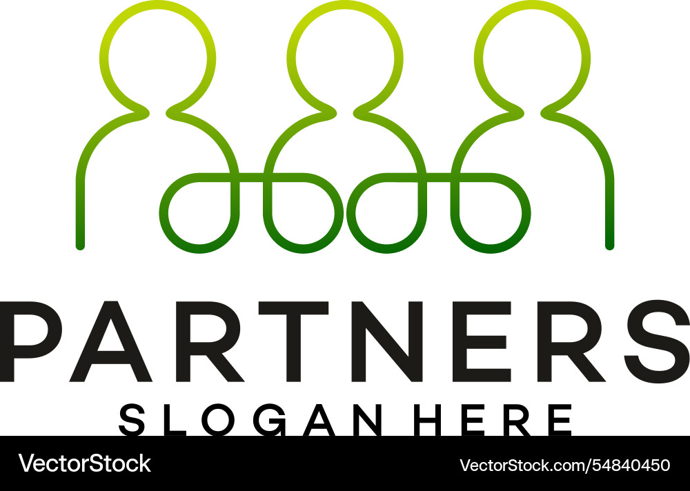 Team logo creative three people symbol design Vector Image