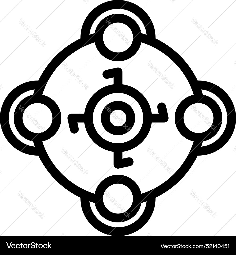 Abstract circular element with connecting circles Vector Image Abstract circular element with connecting circles Vector Image