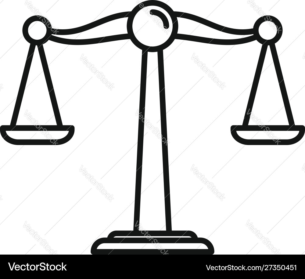 Balance icon outline style Royalty Free Vector Image