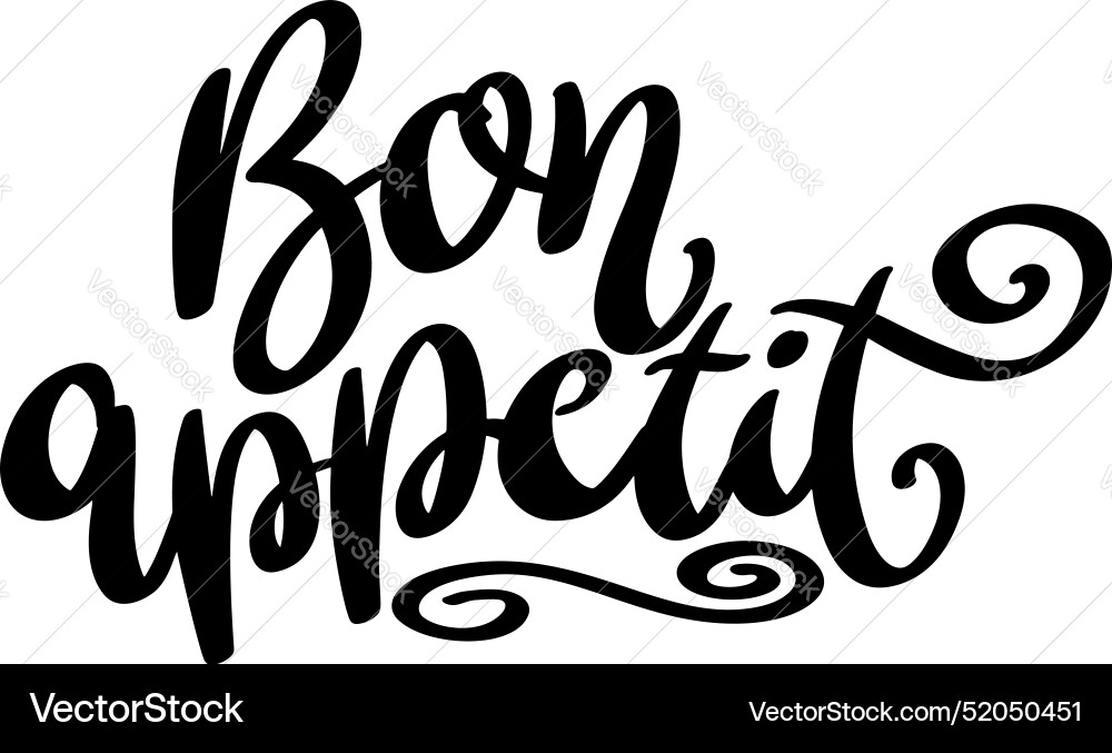 Bon appetit lettering phrase isolated on white Vector Image