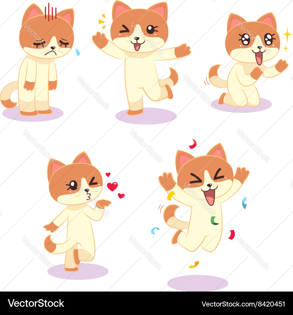 Cat expressions Royalty Free Vector Image - VectorStock