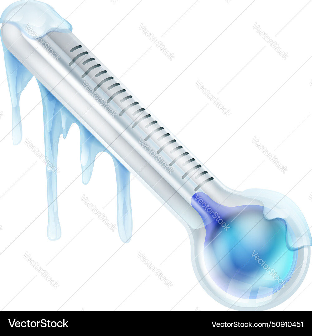 Cold frozen thermometer Royalty Free Vector Image