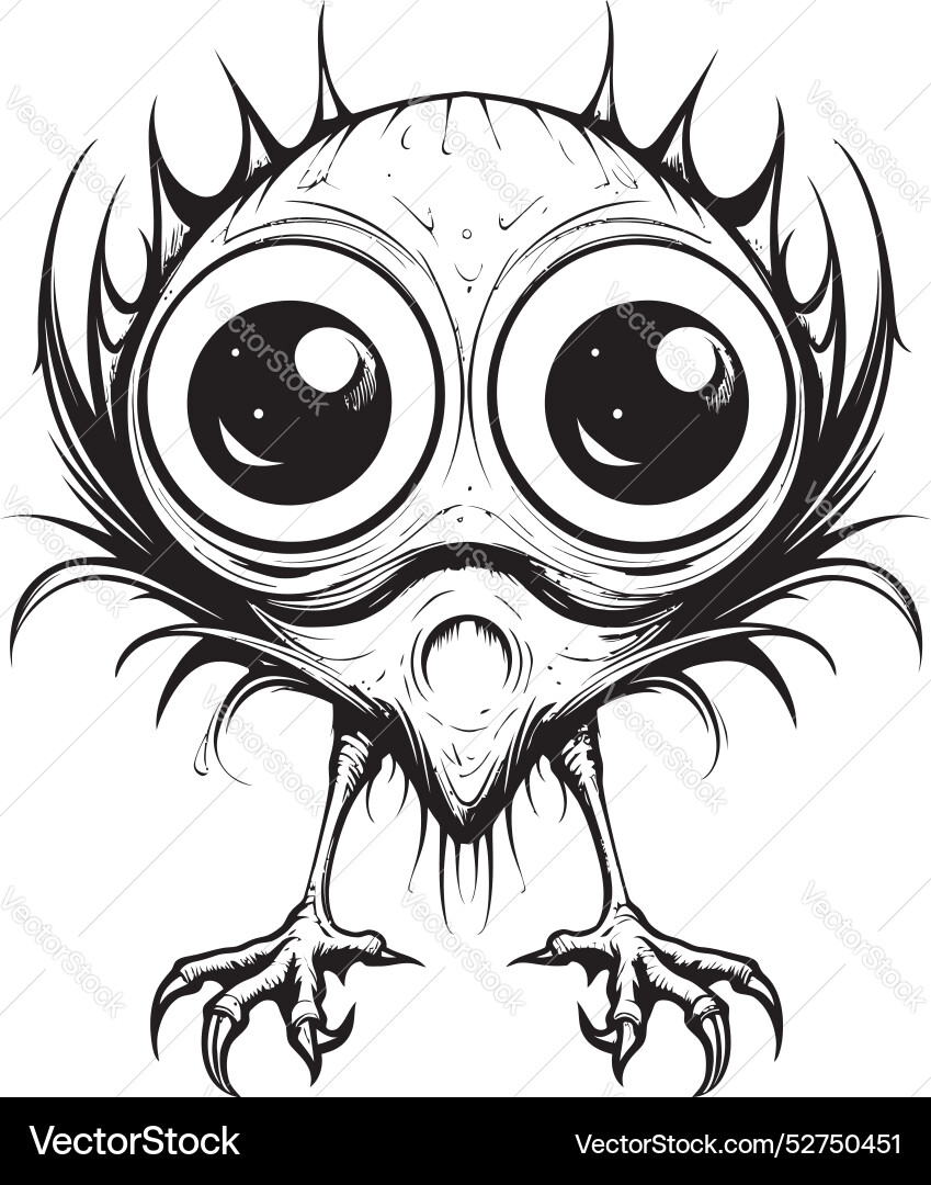 Ghastly greetings coloring pages with adorable Vector Image