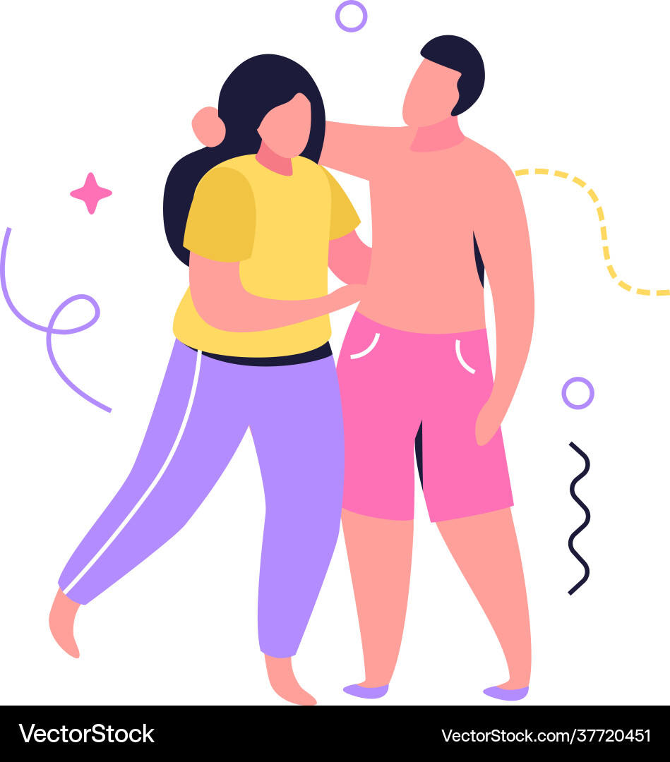 Hug and embrace composition Royalty Free Vector Image