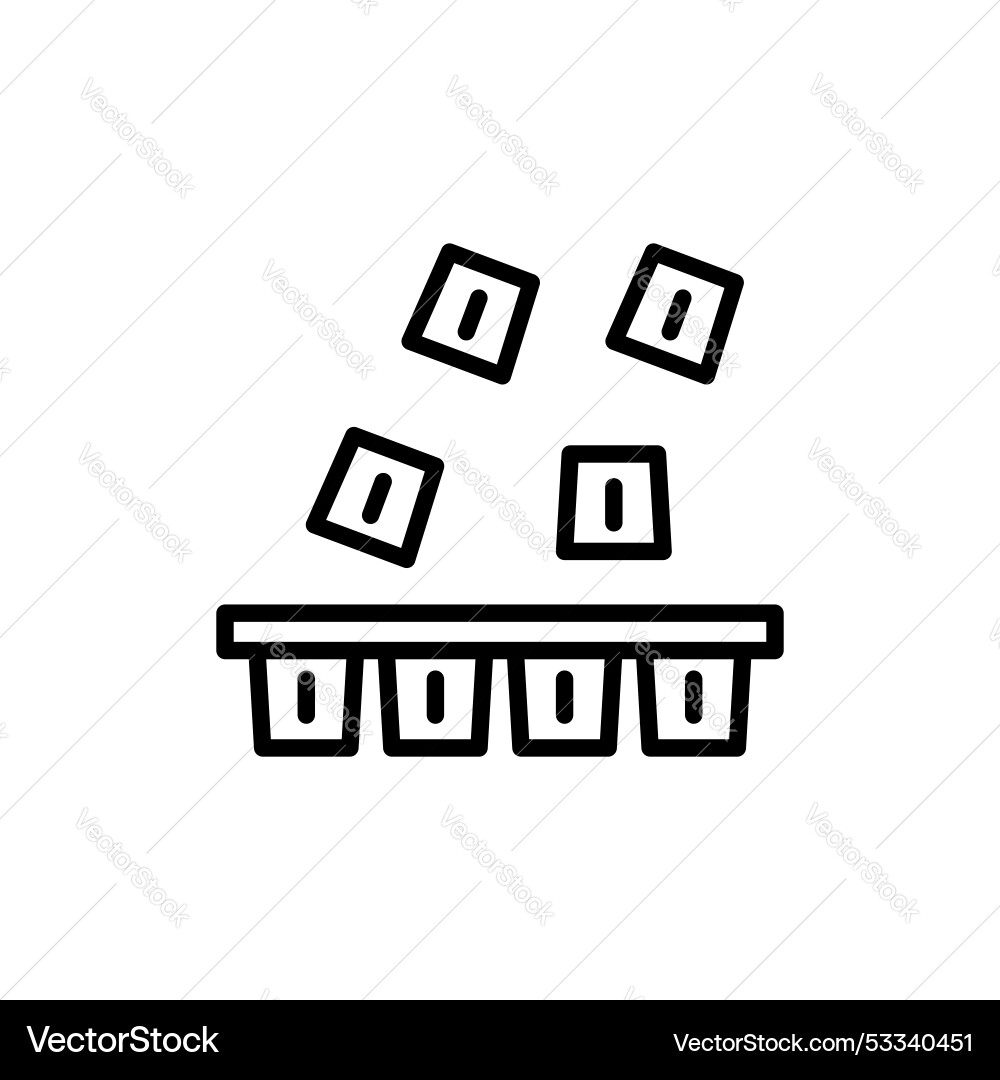 Ice cube plastic container icon set kitchen Vector Image