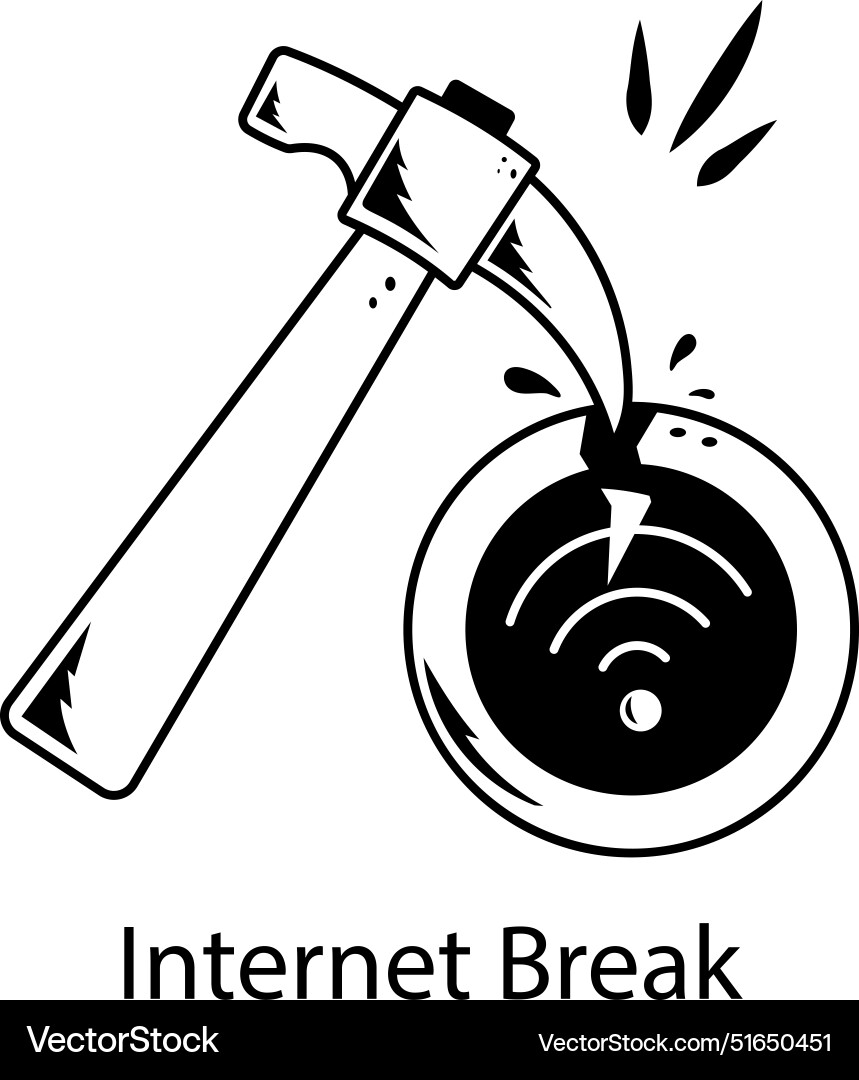 Internet break Royalty Free Vector Image - VectorStock