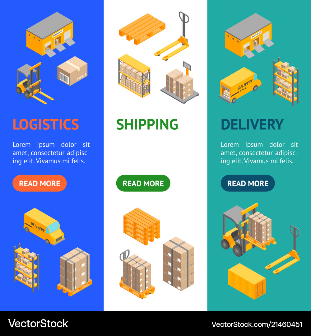 Logistic delivery service banner vertical set Vector Image