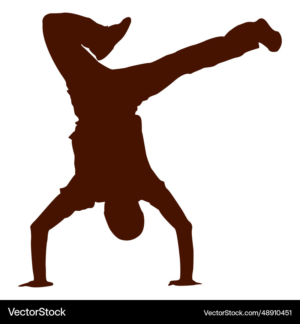 Male dancer break dance silhouette 1 Royalty Free Vector