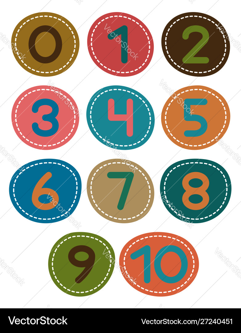 Numerals 1-10 Royalty Free Vector Image - VectorStock