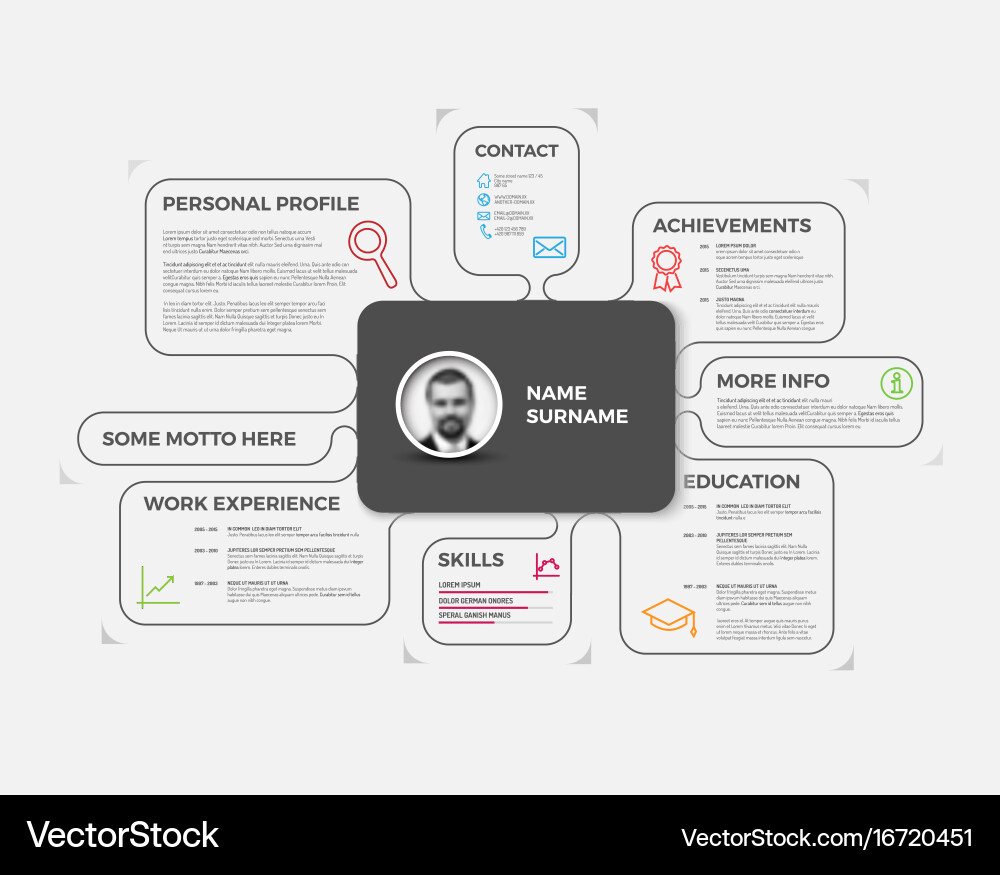 Original creative cv resume template Royalty Free Vector
