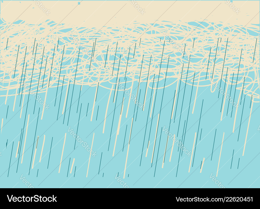 Rain hand drawn image with dark clouds Royalty Free Vector