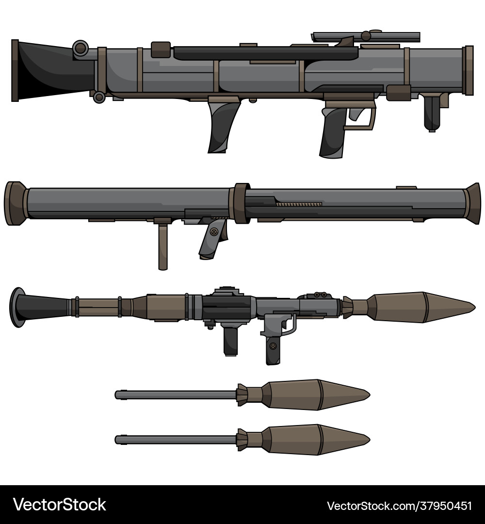 Rpg Weapon Set Royalty Free Vector Image - VectorStock