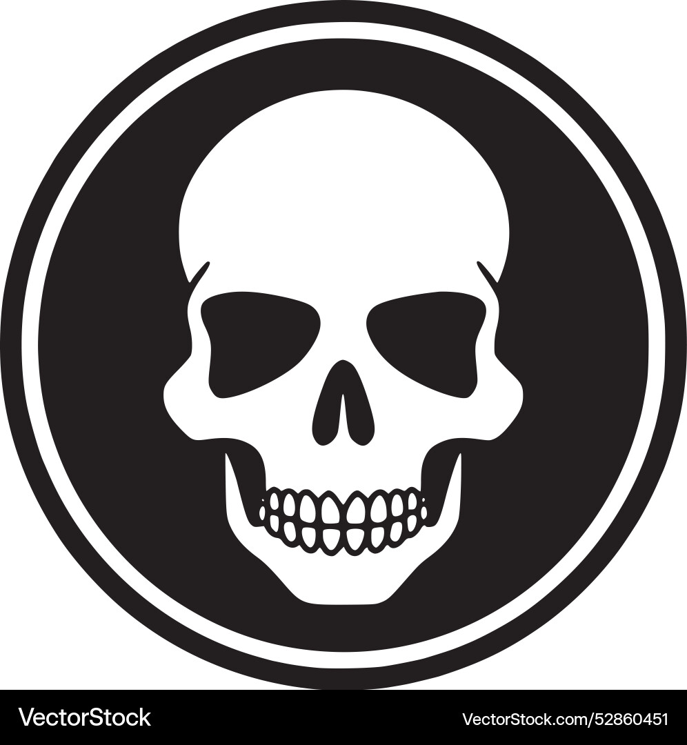 Skull - minimalist and simple silhouette Vector Image