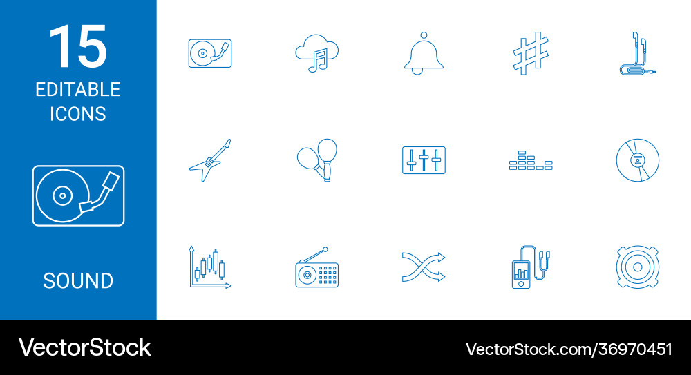 Sound icons Royalty Free Vector Image - VectorStock
