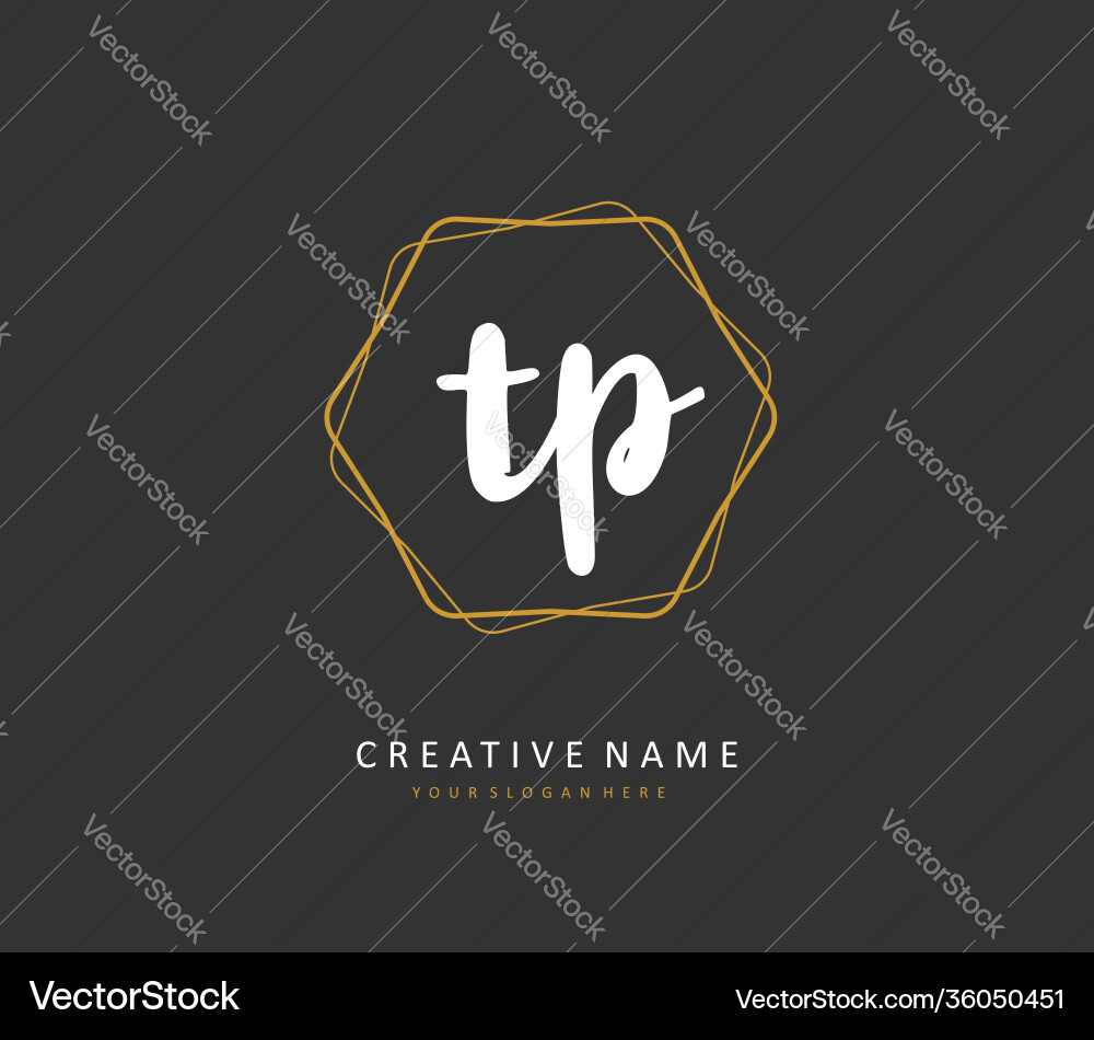 Tp initial letter handwriting and signature logo Vector Image