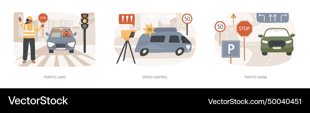 Vehicle movement regulation isolated concept Vector Image
