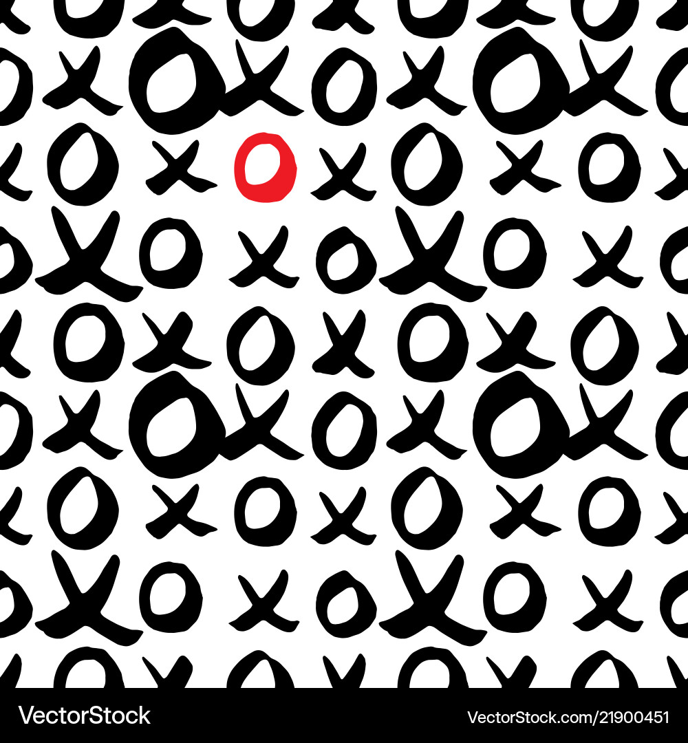X and o or xo symbols seamless pattern Royalty Free Vector