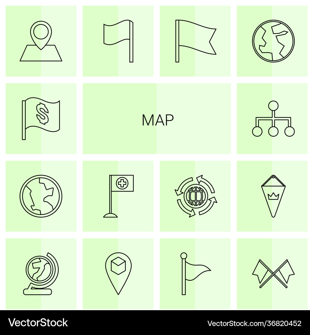 14 map icons Royalty Free Vector Image - VectorStock