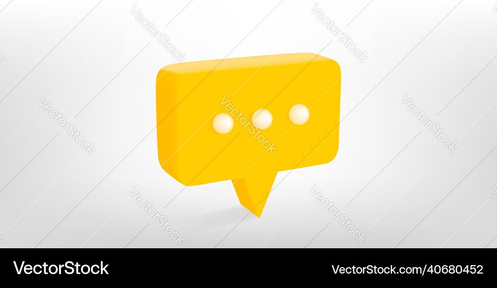 3d speech bubble icon Royalty Free Vector Image