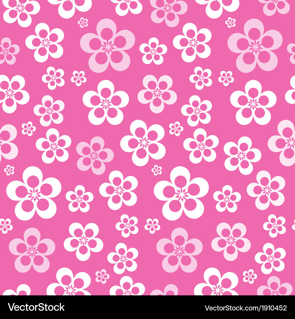 Abstract retro seamless pink flower pattern Vector Image