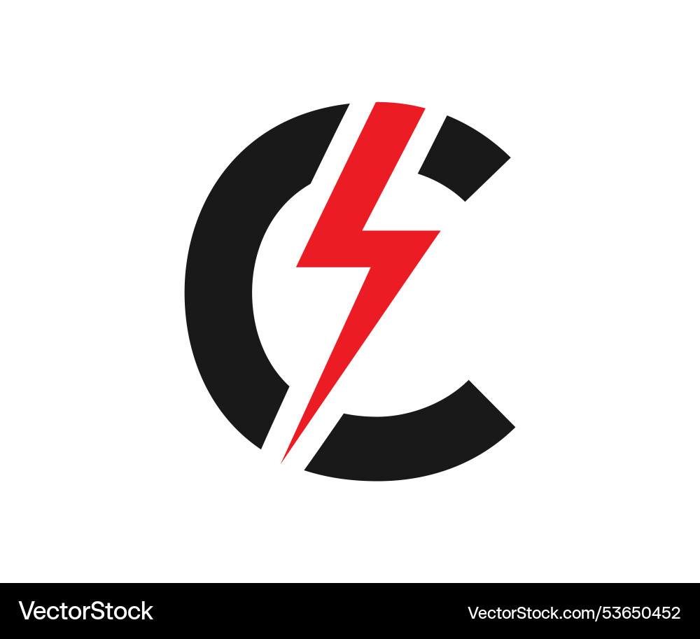 C power logo design template Royalty Free Vector Image