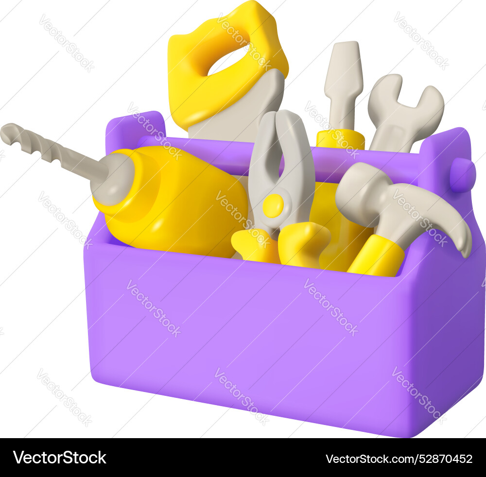 Colorful Toolbox with Tools Icon Royalty Free Vector Image