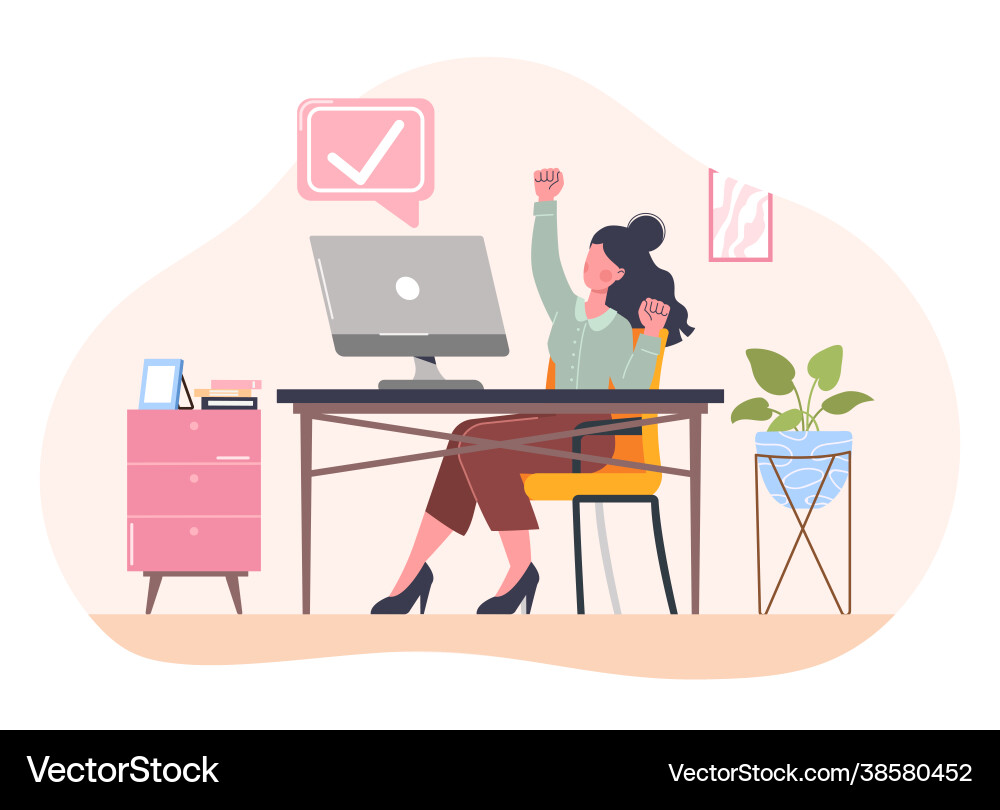 Completed task concept Royalty Free Vector Image
