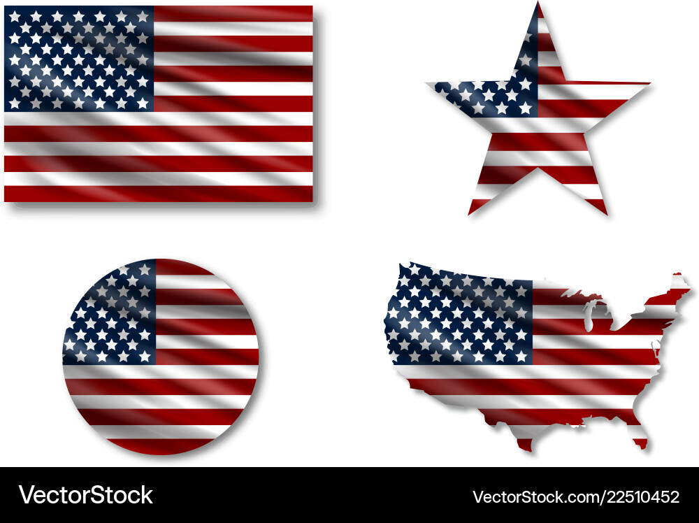 Flag usa star map american Royalty Free Vector Image
