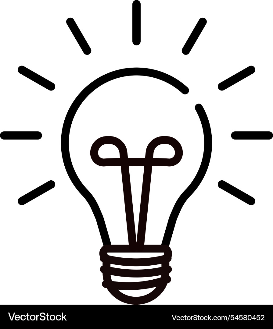 Glowing light bulb - icon Royalty Free Vector Image