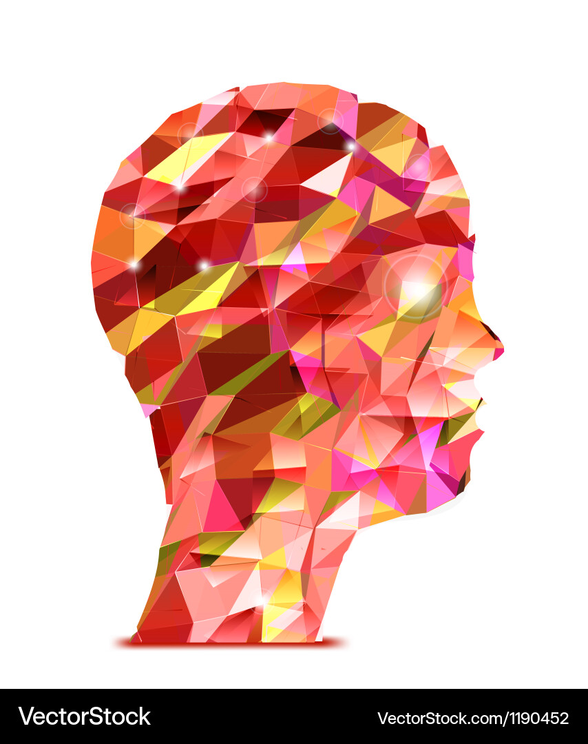 Human head abstract of triangles Royalty Free Vector Image