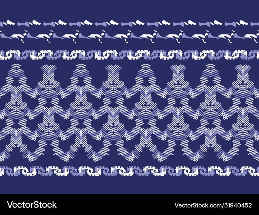 Indigo blue stitch effect abstract seamless Vector Image