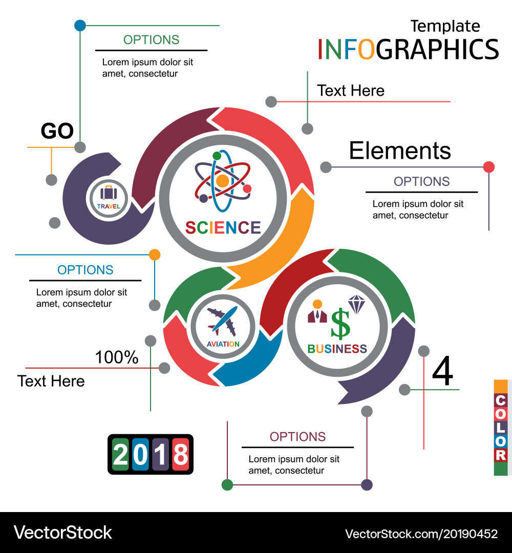 Infographic template science technology Royalty Free Vector