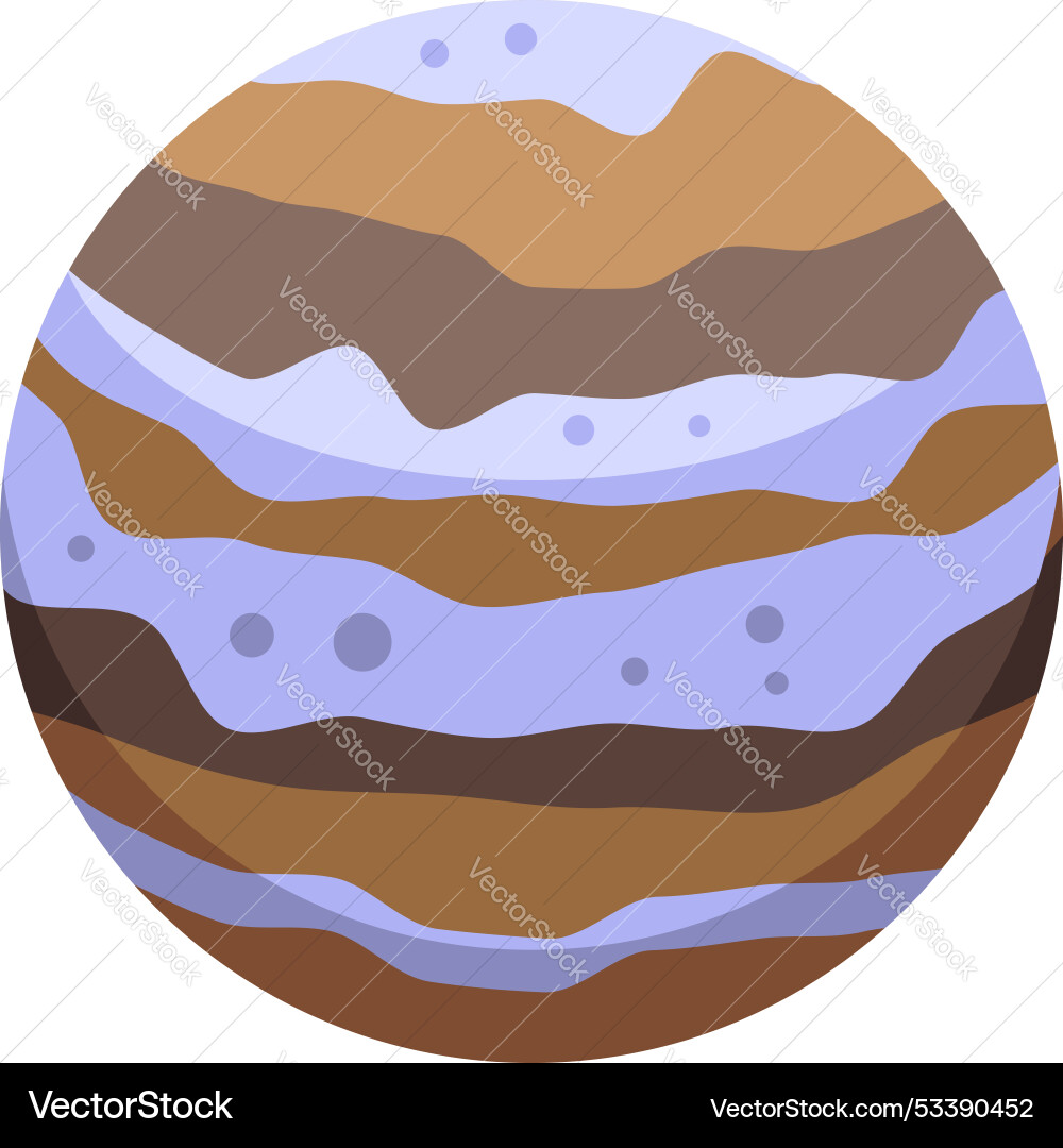 Jupiter planet rotating showing great red spot Vector Image