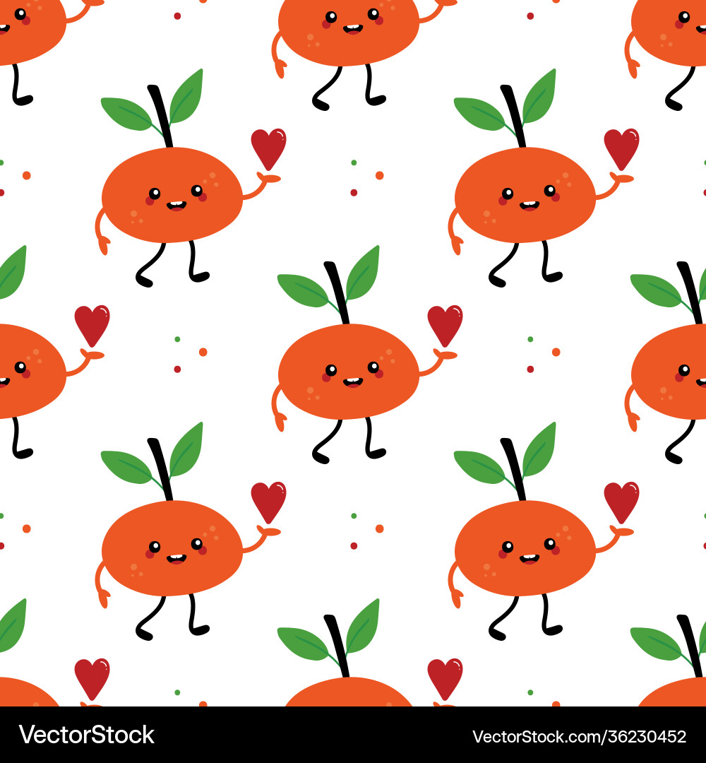 Mandarin character holding heart pattern Vector Image