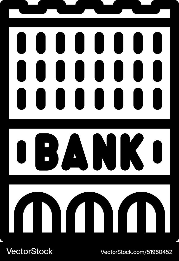Office bank building line icon Royalty Free Vector Image