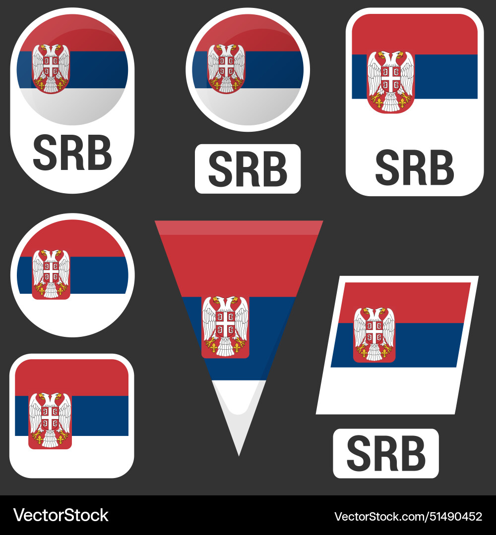 Serbian flags set Royalty Free Vector Image - VectorStock