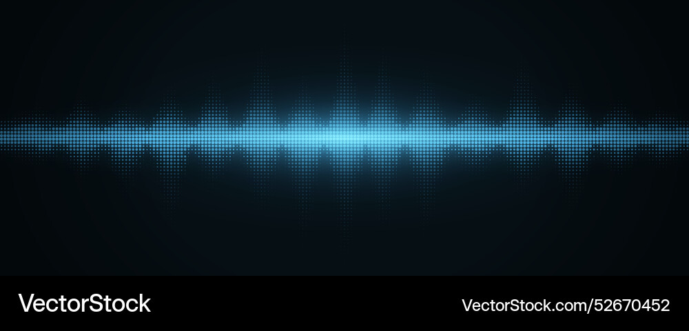 Sound light waves with halftone effect abstract Vector Image